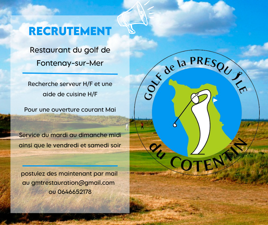 Annonce de recrutement - Restaurant du golf de Fontenay-sur-Mer - Golf ...